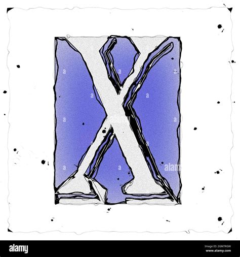 Monogram Of Uppercase Character X Draft And Draw Stock Photo Alamy