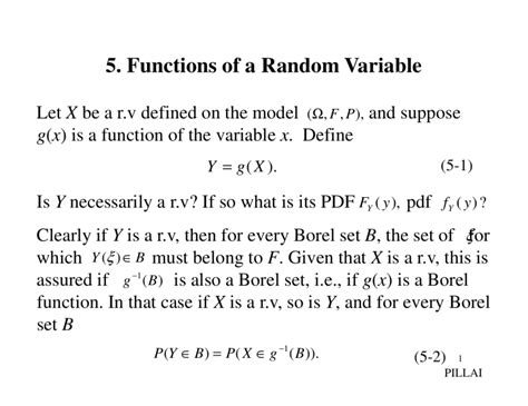 Functions Of Random Variables PDF CDF
