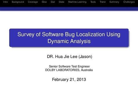 pdf survey of software bug localization using dynamic analysis · 1