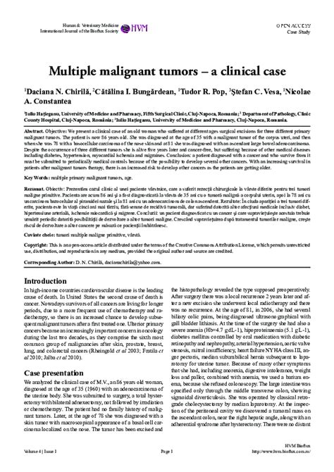Pdf Multiple Malignant Tumorsa Clinical Case