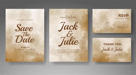 추상 수채화 배경으로 청첩장 프리미엄 벡터