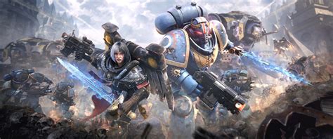 Warhammer 40k Space Marine Hd Wallpaper Epic Video Game Battle Scene