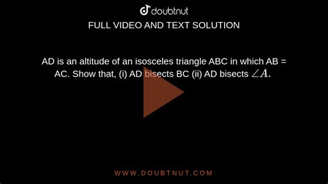 Altitude Of An Isosceles Triangle
