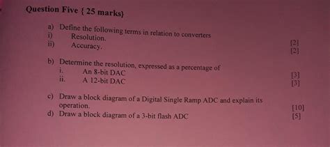 Solved Question Five 25 Marks A Define The Following