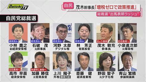 【自民党総裁選】告示まで8日と迫るなか茂木幹事長が出馬表明候補者乱立する状況を静岡県民はどう見る？ 2024年9月4日掲載