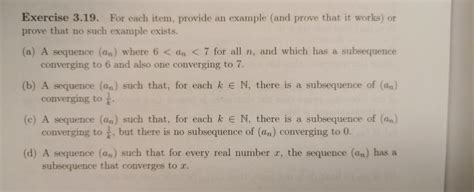 Solved Exercise 3 19 For Each Item Provide An Example And Chegg Com