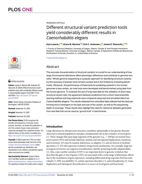 Pdf Different Structural Variant Prediction Tools Yield Considerably Different Results In