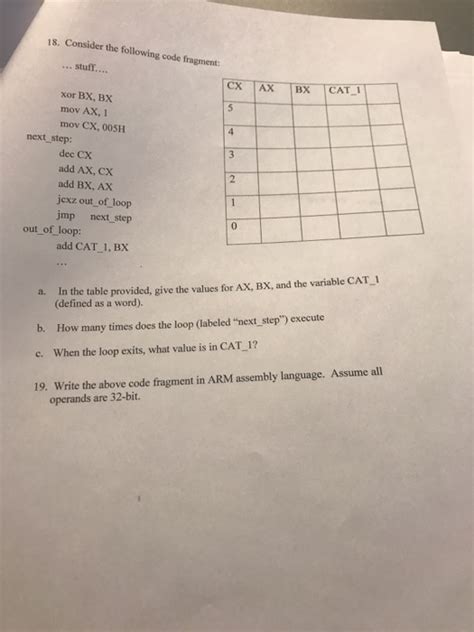 consider the following code fragment stuff