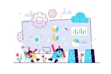 Premium Vector Software Engineer Statistician Visualizer And Analyst Working On A Project