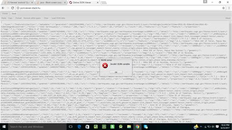 Java Blank Screen Output When Parsing Data From Json Code Extracted