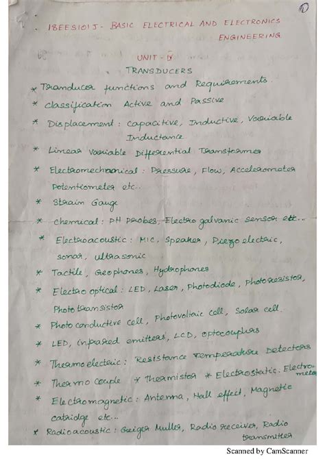 BEEE UNIT 4 Unit 4 Notes Electrical And Electronics Measurement Studocu