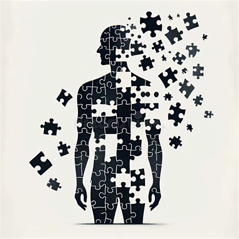 A Minimalist Schematic Illustration A Human Silhouette Composed Of