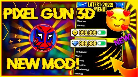 Pixel Gun 3d Mod Menu 2313 Gameplay Unlimited Coins And Gems Level 65 All Guns Unlocked More