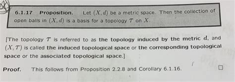Solved Let X D Be A Metric Space Then The Collection Of Chegg Com