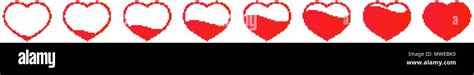 Red Heart Line Progress Bar Loading Indicator Stock Vector Image