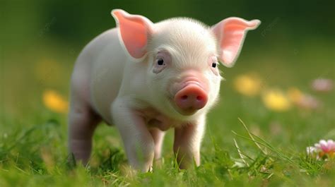잔디에 사랑스러운 돼지 귀여운 돼지의 사진 귀여운 파워포인트 귀여운 돼지 배경 일러스트 및 사진 무료 다운로드 Pngtree