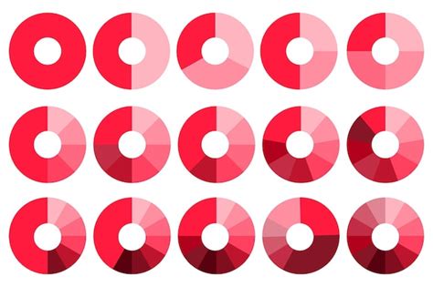 Premium Vector Set Of Red Vector Charts Circular Donut Charts