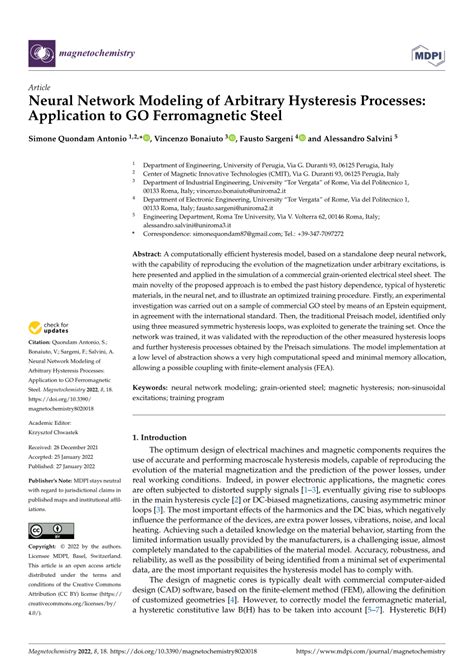 Pdf Neural Network Modeling Of Arbitrary Hysteresis Processes Application To Go Ferromagnetic