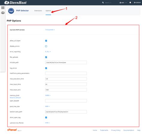 How To Increase Php Memory Post Max Size Upload Etc Limits In Cpanel Sternhost