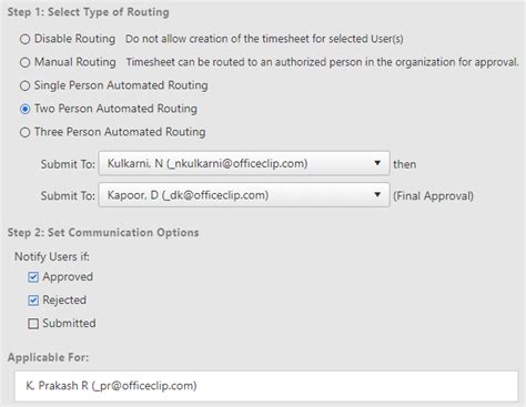 setting up workflow routing