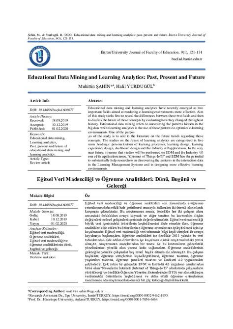 Pdf Educational Data Mining And Learning Analytics Past Present And Future