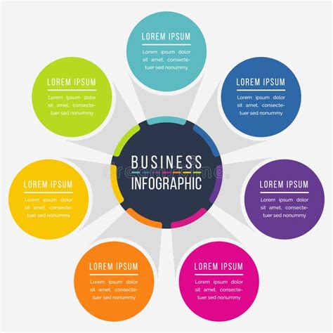 Infographic Design Circle 7 Steps Or Options Business Information Stock