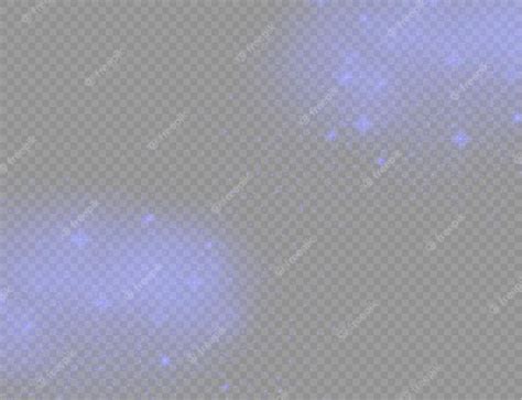 빛나는 푸른 마법의 먼지 입자 반짝임 흐림 조명 먼지 불꽃 별 빛 눈부심 보케 프리미엄 벡터