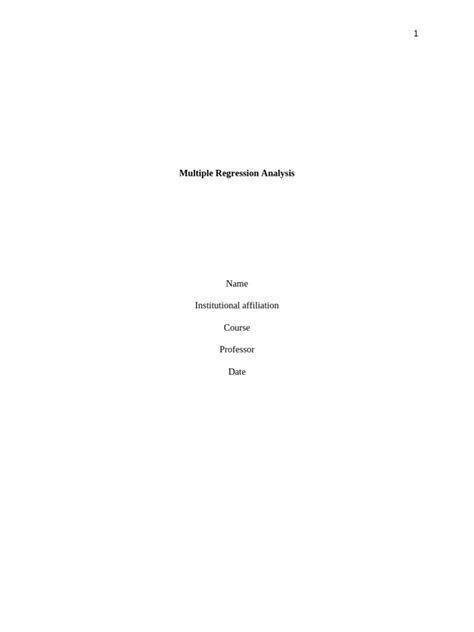 Multiple Regression Analysis Pdf