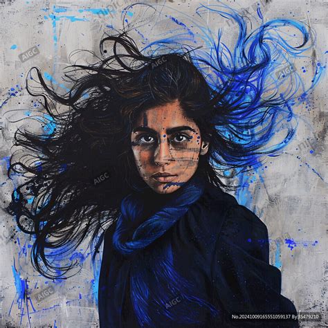 Ai创作图数字肖像插画 头发飘逸时尚水彩画 抽象艺术肖像画 数字艺术肖像 Powerful肖像 女性插画绘画时尚彩绘 扭曲人像插画 创意人物画 唯美抽象画水彩画女人 新颖新锐创意艺术绘画 视觉