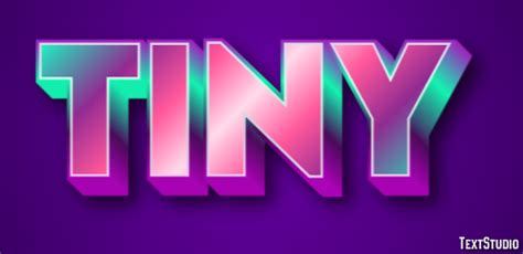 Tiny Purple Green And Pink 3d Text Effect Generator