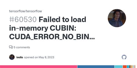 Failed To Load In Memory Cubin Cudaerrornobinaryforgpu No Kernel Image Is Available For