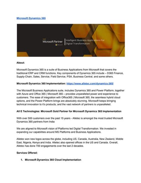 Microsoft Dynamics 365 Implementation Partners Pdf