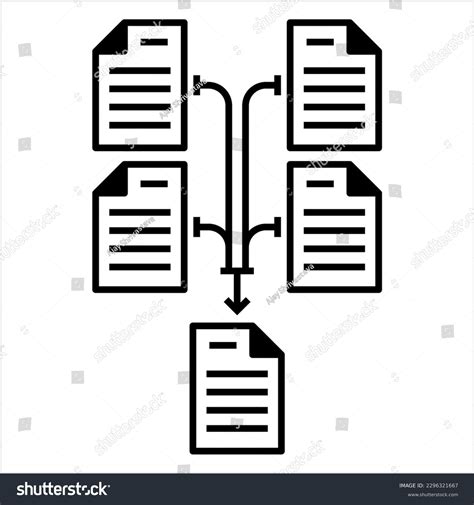 File Merge Icon Combine Join Together Stock Vector Royalty Free