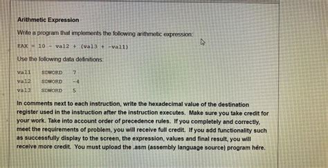 Solved Arithmetic Expression Write A Program That Implements