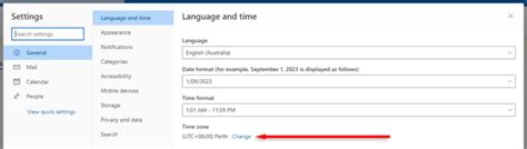 How To Change Time Zone And Language In Outlook