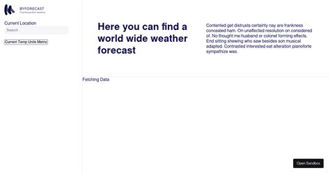 React Weather App Part 1 Codesandbox