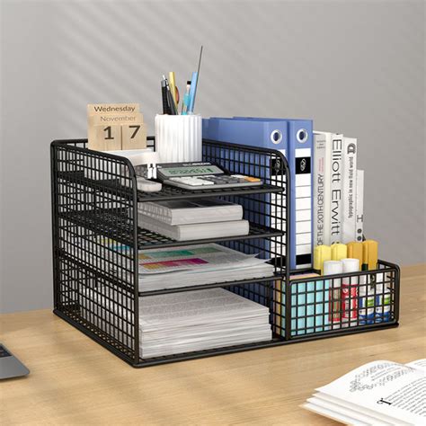desktop file shelf office desk multi layer organization rack home floor