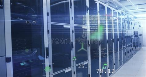 Icons Appearing On Server Racks With Code Scrolling Numbers Updating And Highlighting Carbon