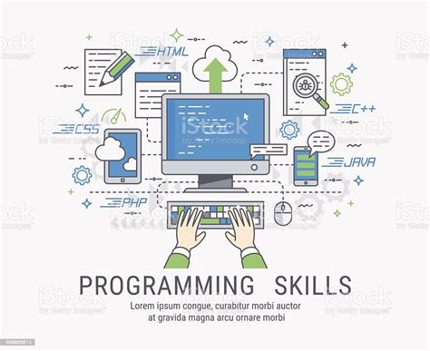 Programming Skills Vector Illustration For Web Stock Illustration Download Image Now Coding