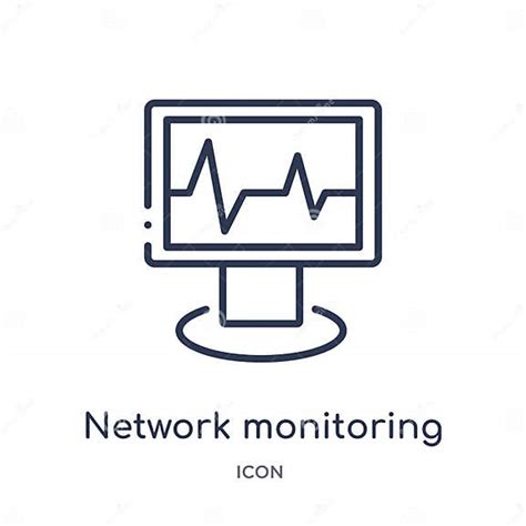 Linear Network Monitoring Icon From Internet Security And Networking Outline Collection Thin