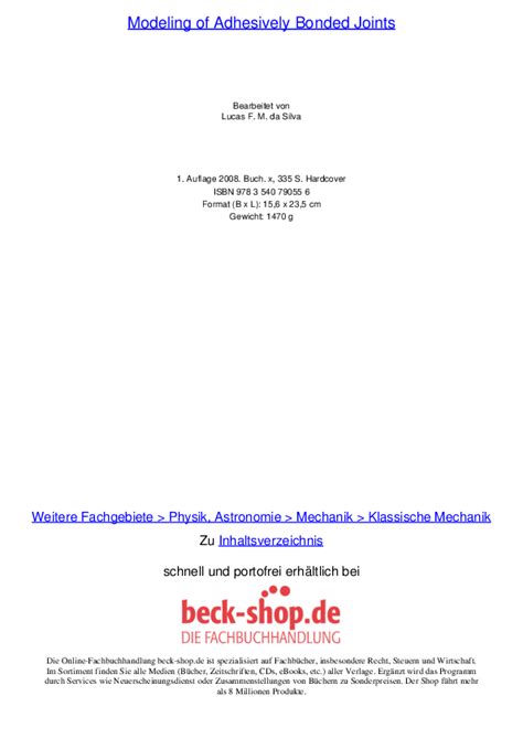 Pdf Analysis Of Cracked Lap Shear Cls Joints
