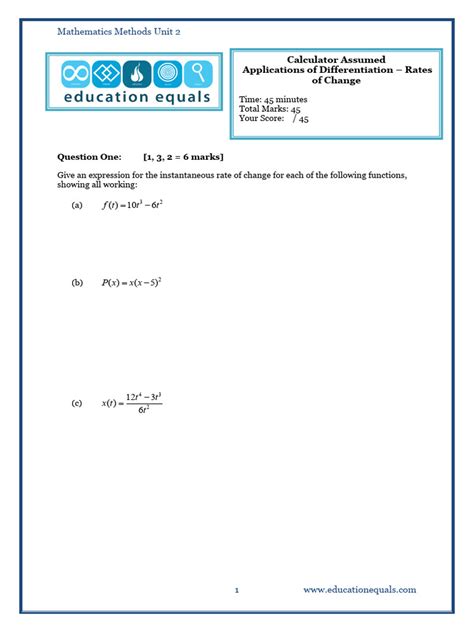 Ca Application Of Differentiation 2 Pdf