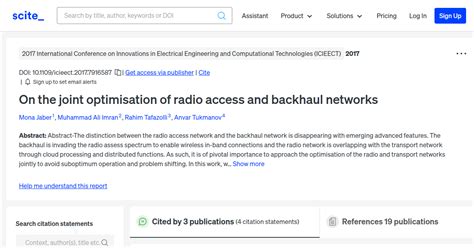 on the joint optimisation of radio access and backhaul networks