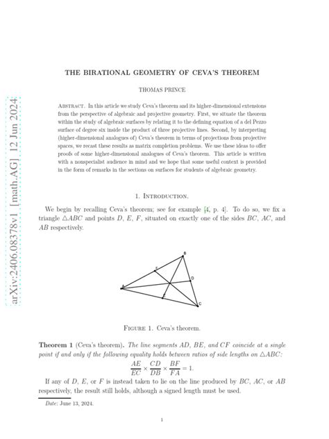 The Birational Geometry Of Cevas Theorem 240608378 Pdf Matrix