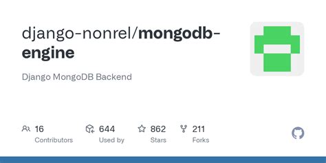 GitHub Django Nonrel Mongodb Engine Django MongoDB Backend