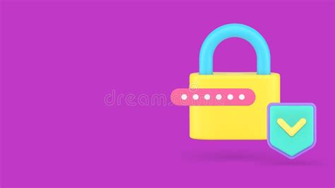 Data Protection Password Identification Access Information Security 3d Icon Realistic Vector