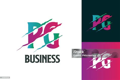 핑크 토스카 밝은 사탕 Pg 편지 템플릿 로고 디자인 스크래치 효과 갈고리 발톱에 대한 스톡 벡터 아트 및 기타 이미지