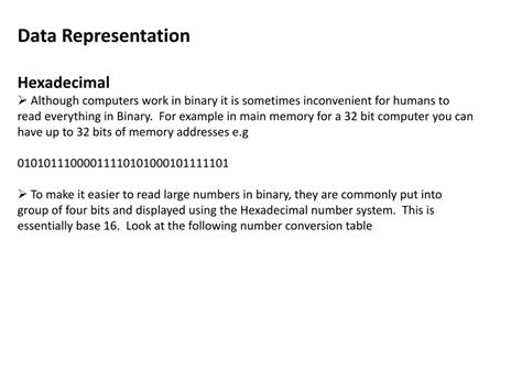 Ppt Data Representation Hexadecimal Powerpoint Presentation Free