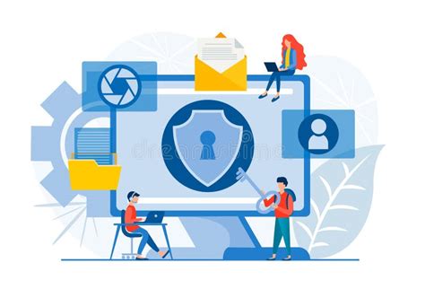 Protect Data Center Safe Communication Network Stock Vector Illustration Of Connection