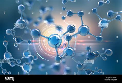 abstract molecule model digital technology in genetic engineering